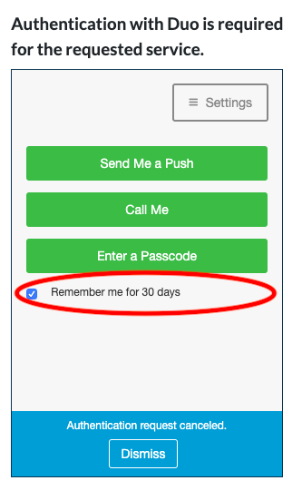 How can I configure Duo to remember me for 30 days? - IT Services ...