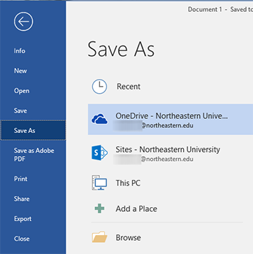 How do I open and save files to OneDrive in Windows? - Northeastern ...